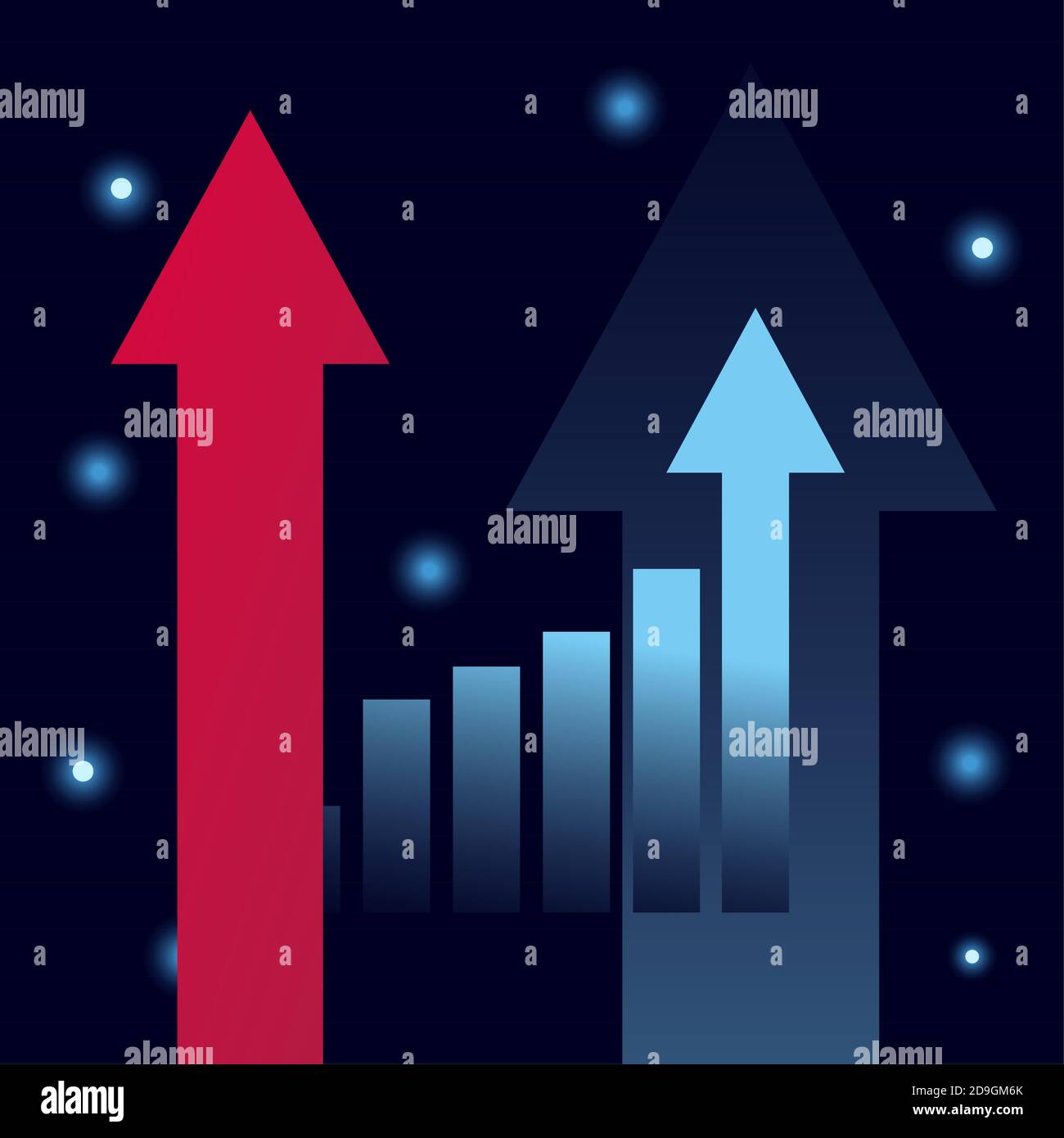 bars chart with increase arrow gradient style icon design, Data analysis and information theme ...