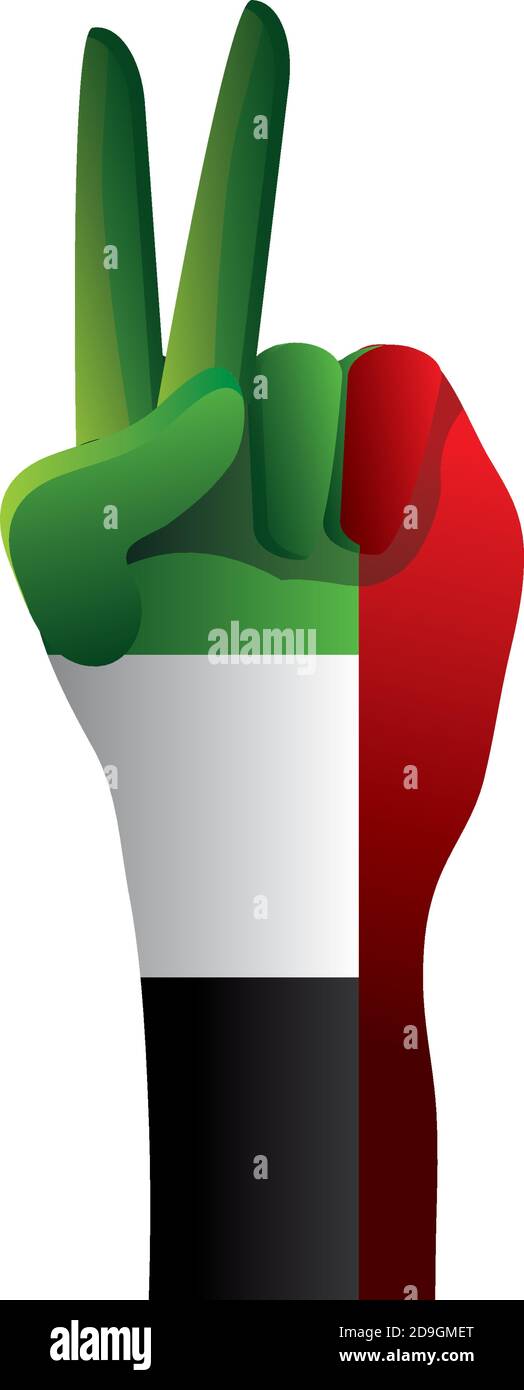 UAE National day, flag in raised hand vector illustration Stock Vector ...