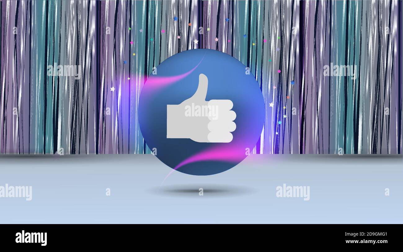 Big like sign button, Streaming preview template, 3d happy live, love ...