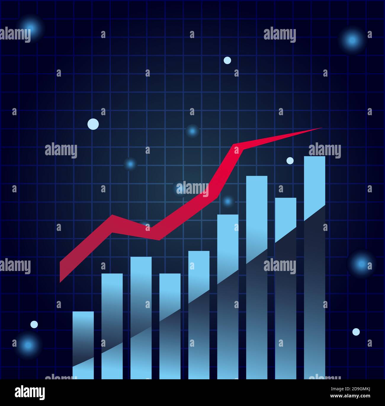 bars chart with increase line gradient style icon design, Data analysis and information theme ...