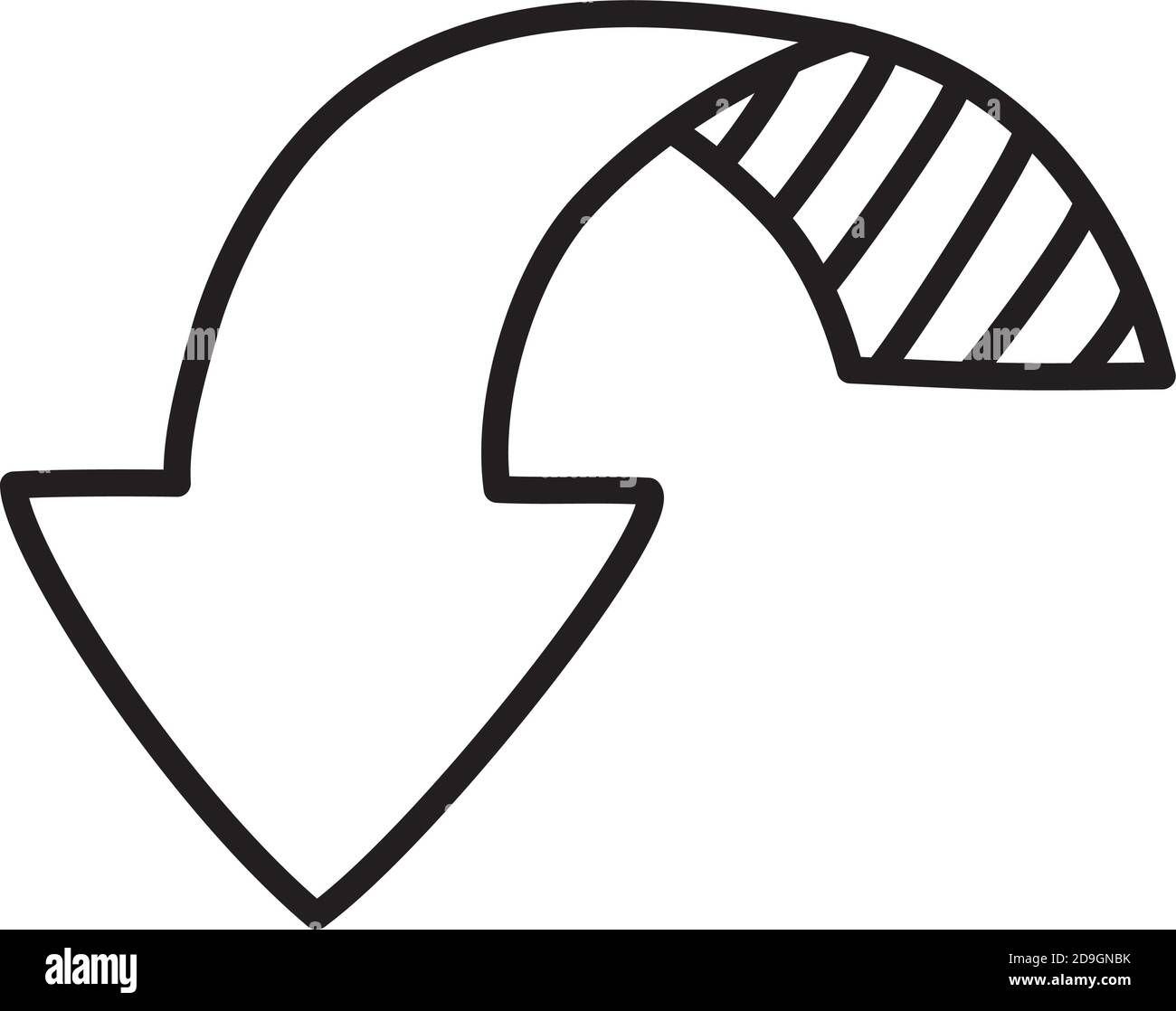 arc arrow icon over white background, line style, vector illustration ...