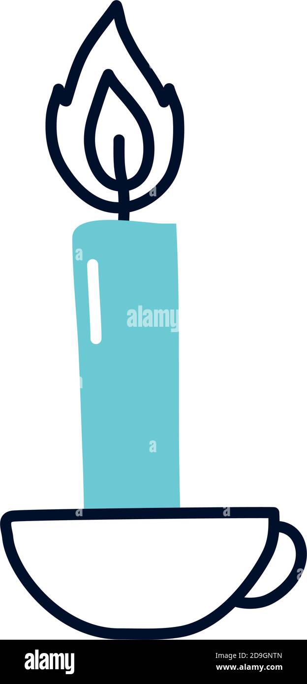 candle on a mug icon over white background, half line half color style ...