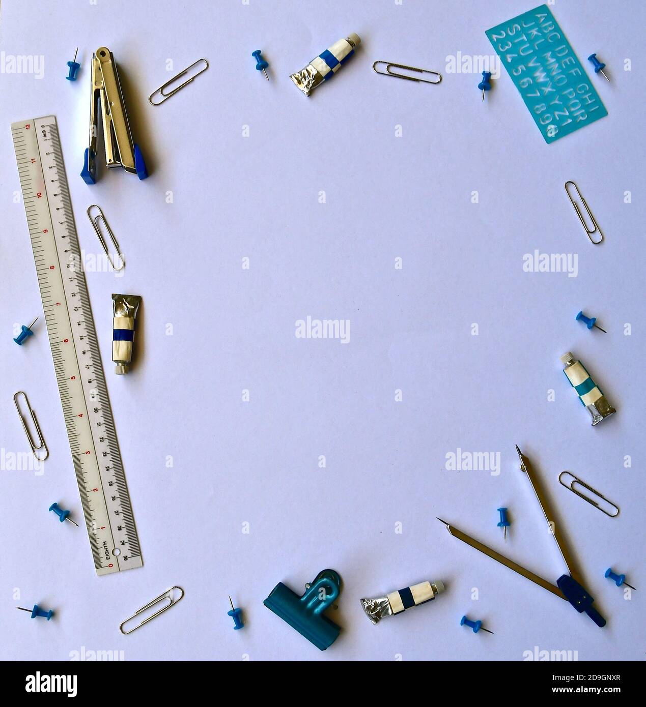 Map ruler pencil and compass hi-res stock photography and images - Alamy