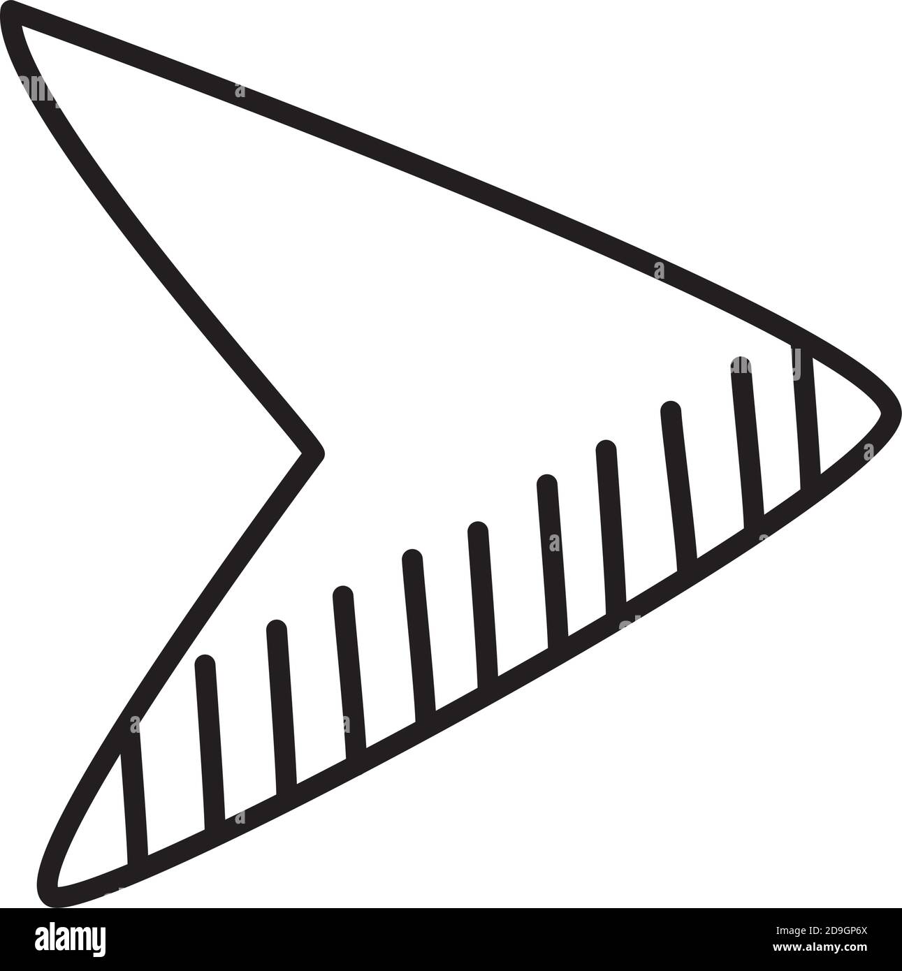 location arrow icon over white background, line style, vector ...