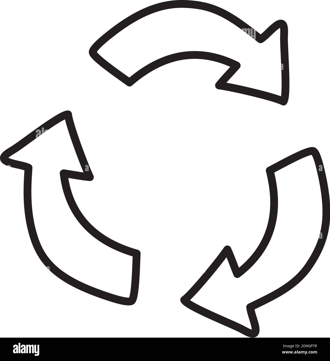 circle arrows icon over white background, line style, vector ...