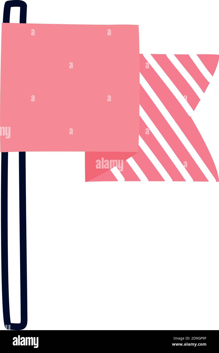 flag icon over white background, half line half color style, vector ...