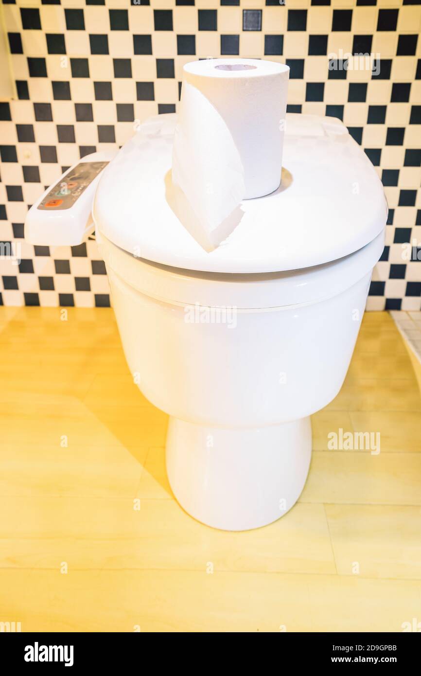 Vertical shot of Japanese restroom interior Stock Photo - Alamy