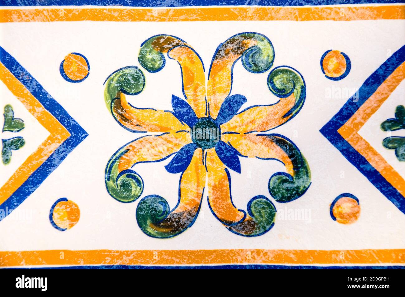 Closeup shot of an antique Spanish tile Stock Photo - Alamy