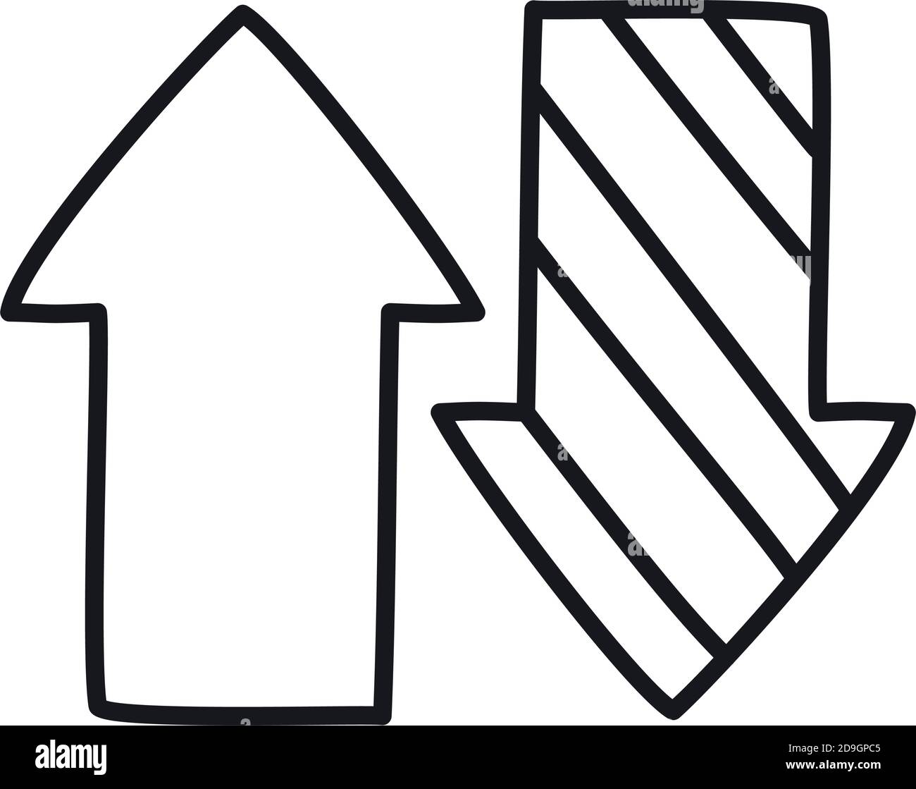 Up Down Arrows Icon Over White Background Line Style Vector