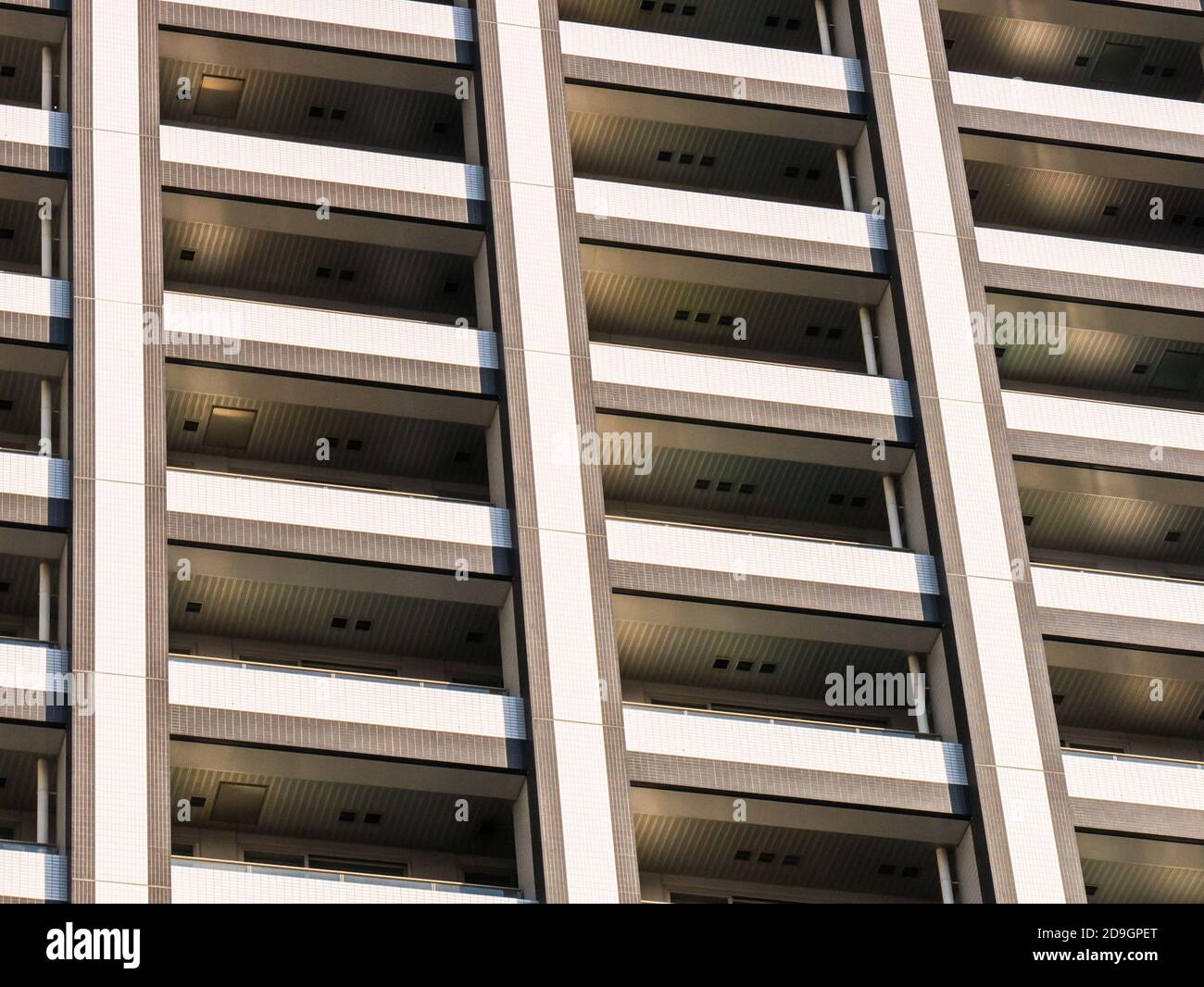 Low angle shot of office building balconies Stock Photo - Alamy