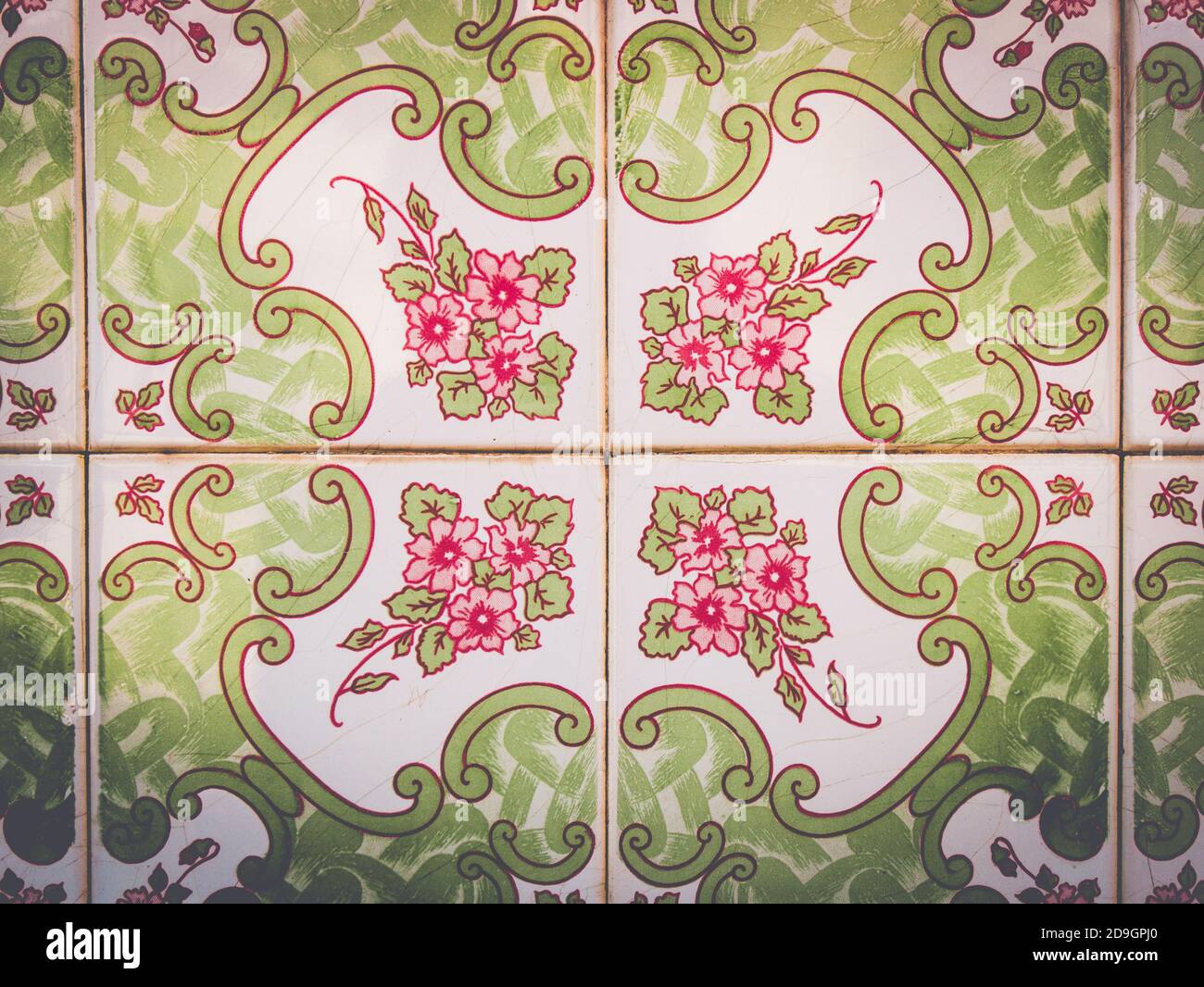 Spanish tile with beautiful floral patterns Stock Photo - Alamy