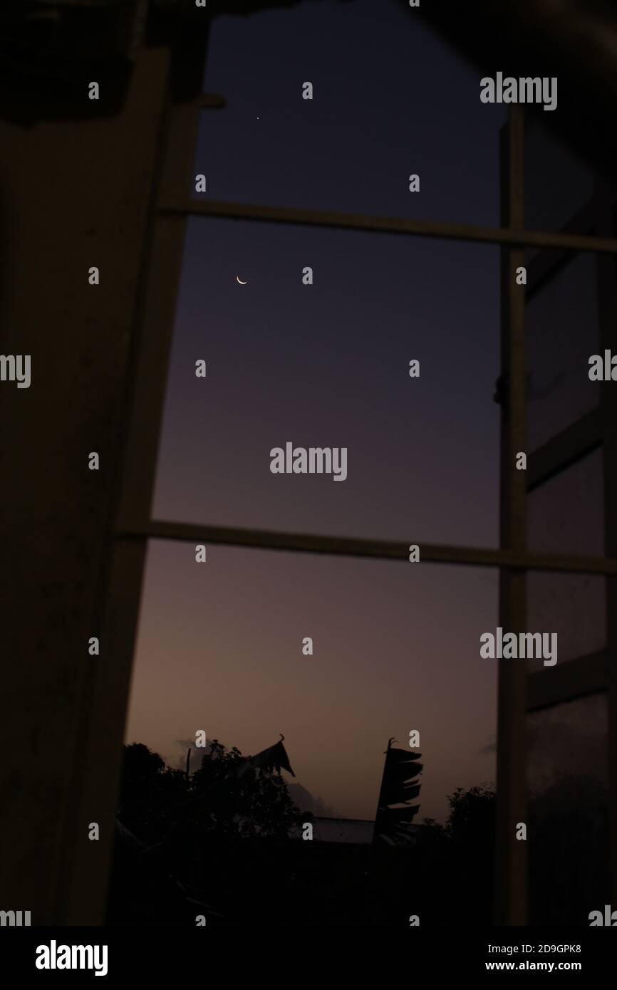 Night sky from window Stock Photo - Alamy