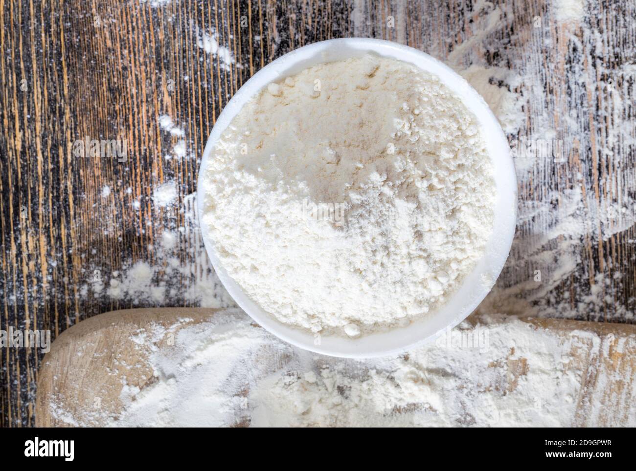 work in the kitchen with wheat flour Stock Photo - Alamy