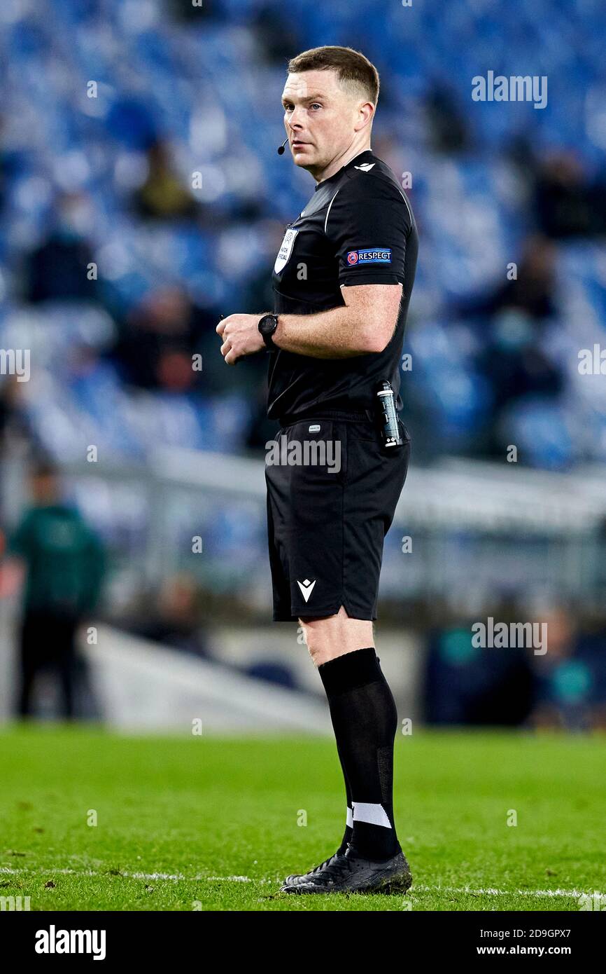 Referee John Beaton during the UEFA Europa League match, Group F ...