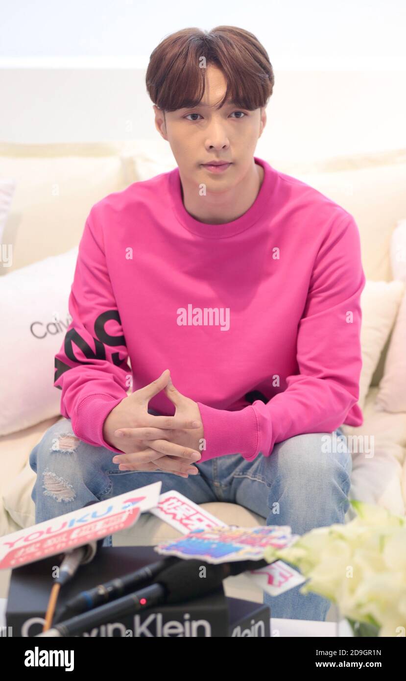 Chinese singer, rapper and songwriter Lay Zhang or Zhang Yixing attends ...