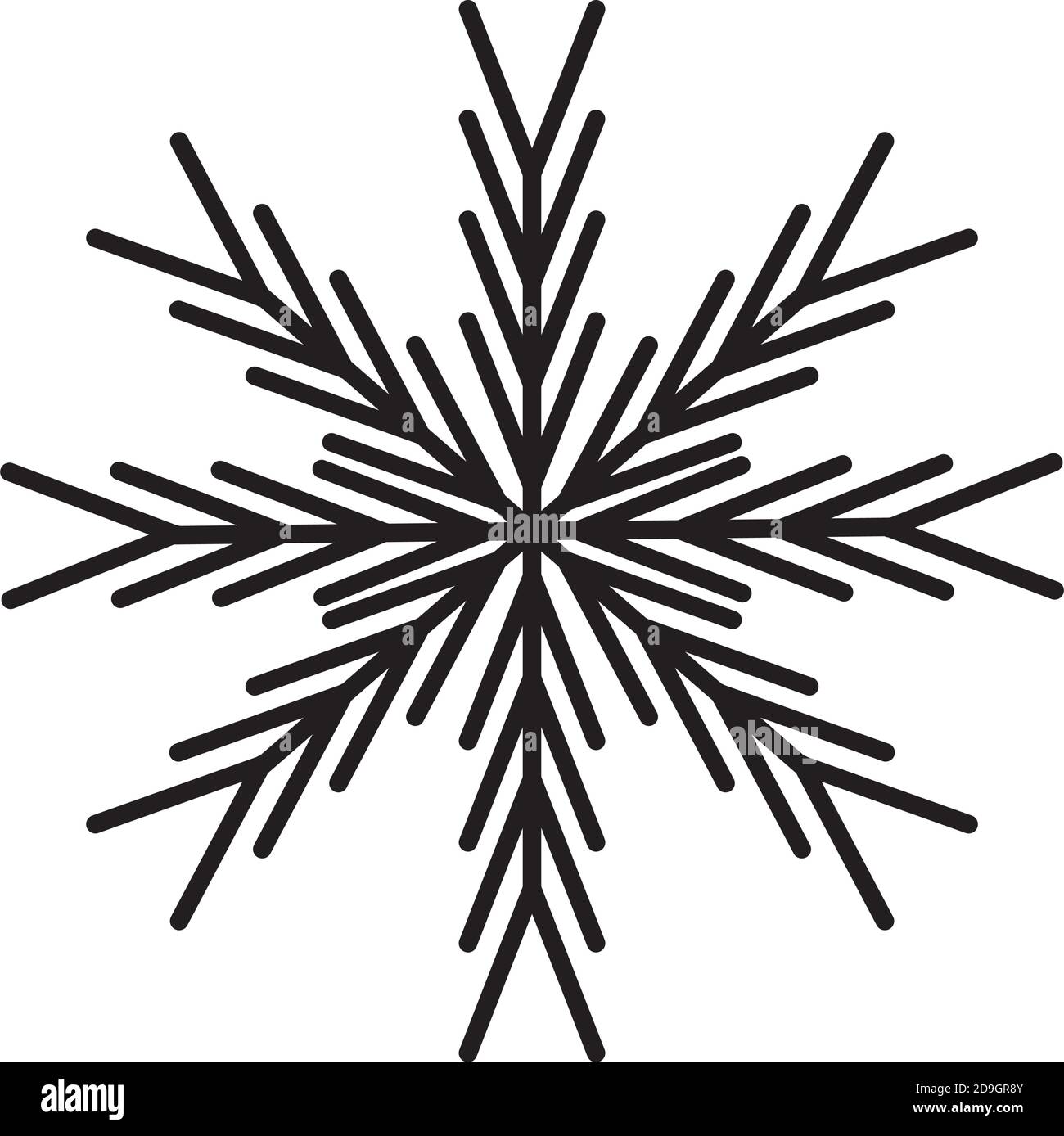 modern snowflake icon over white background, line style, vector ...