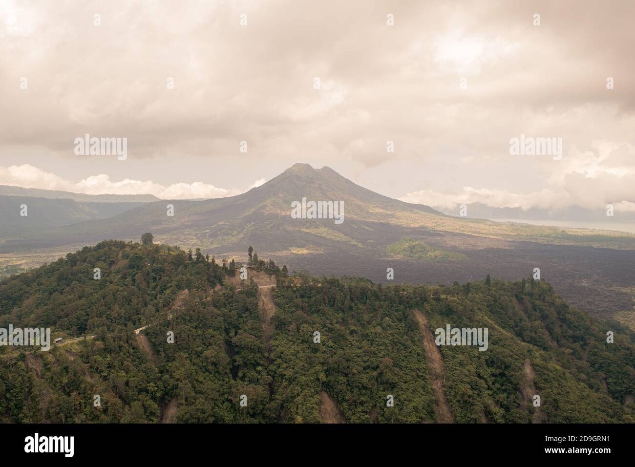 Panoramic top view from Batur mountain, Indonesia, Bali, Ubud 2019 ...
