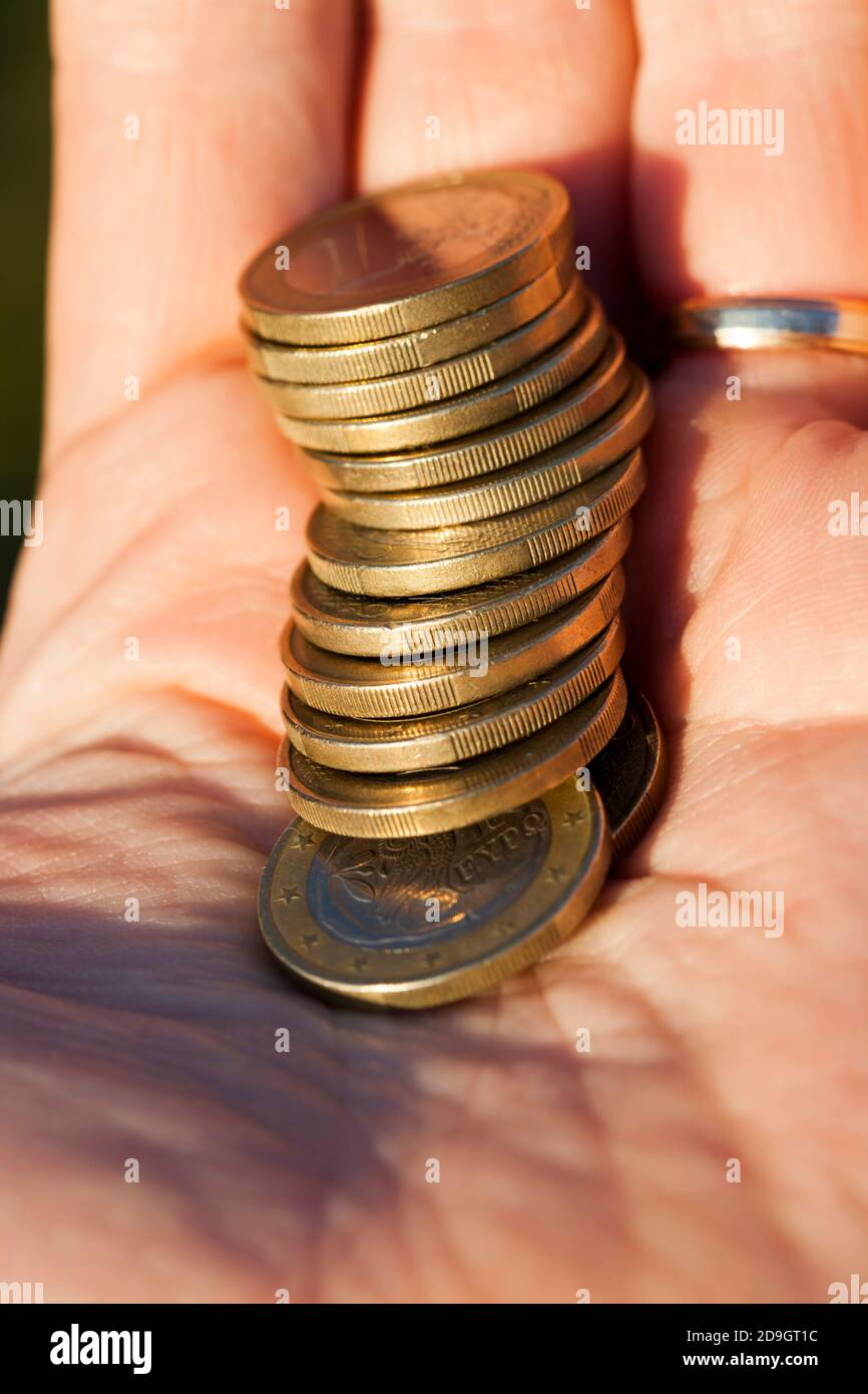 round metal coins of Golden color Stock Photo - Alamy