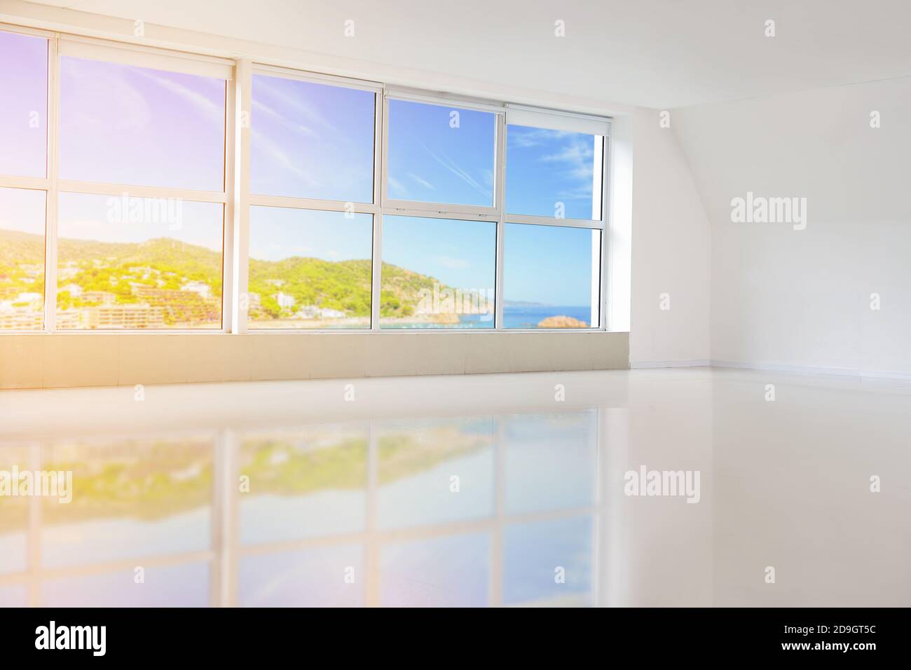 View of big empty room at sea resort Stock Photo - Alamy
