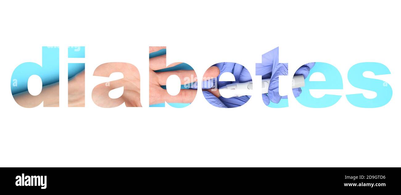 Word DIABETES on white background Stock Photo - Alamy