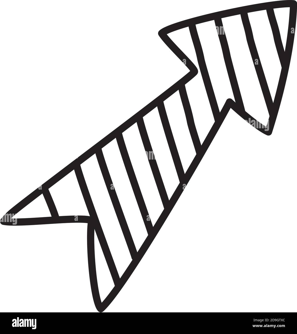 striped arrow icon over white background, line style, vector ...