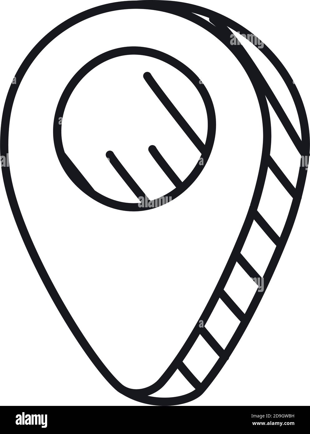 location pin icon over white background, line style, vector ...