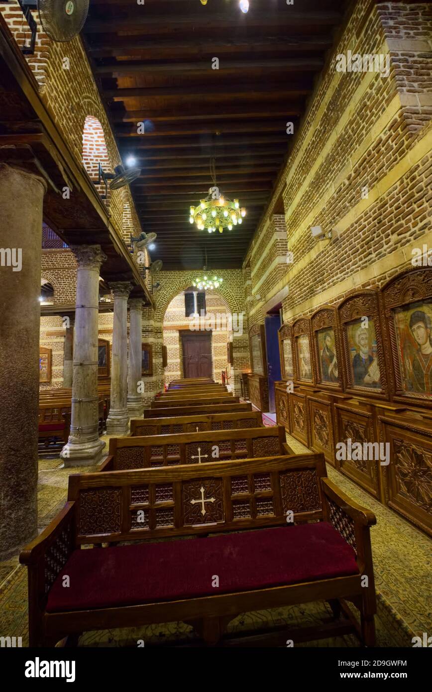 In much the same style as the Hanging Church, two rows of six columns ...