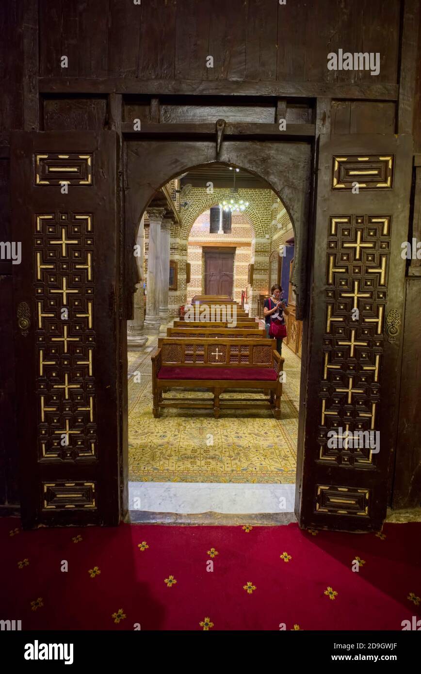 In much the same style as the Hanging Church, two rows of six columns ...