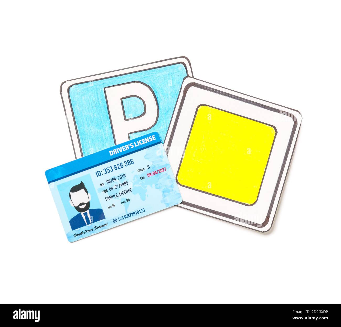 Driving license with road signs on white background Stock Photo - Alamy