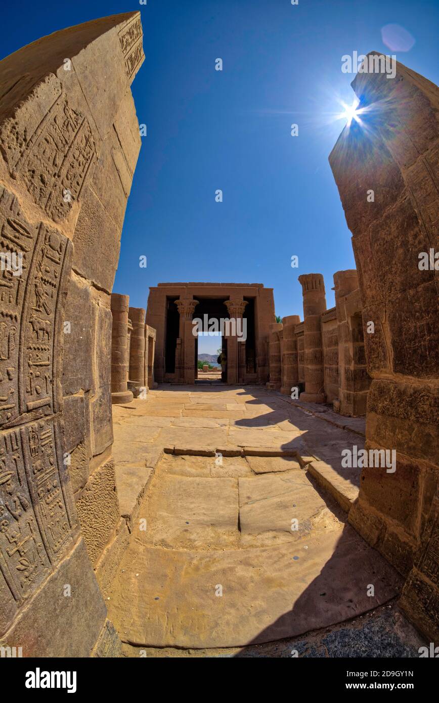 The eastern colonnade is partly roofed and has seventeen columns, only ...