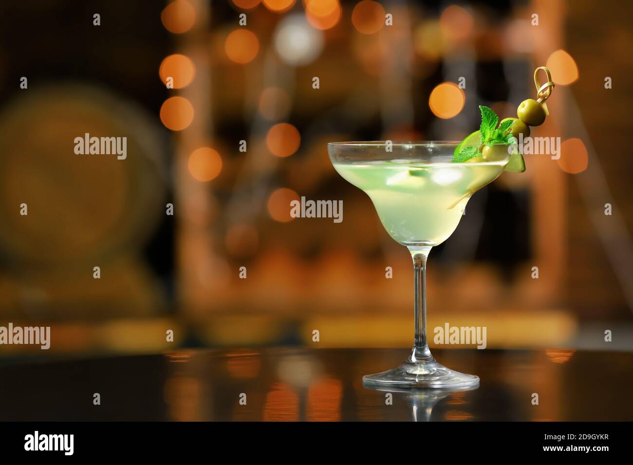 Glass of fresh martini in pub Stock Photo - Alamy