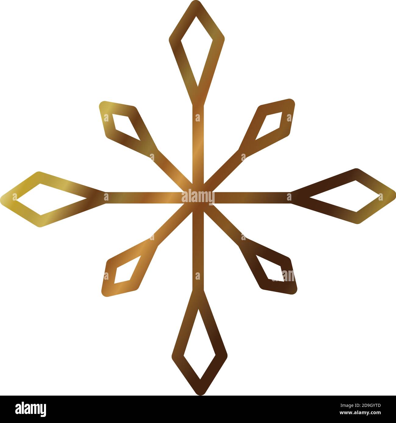 minimalist snowflake icon over white background, gradient style, vector ...