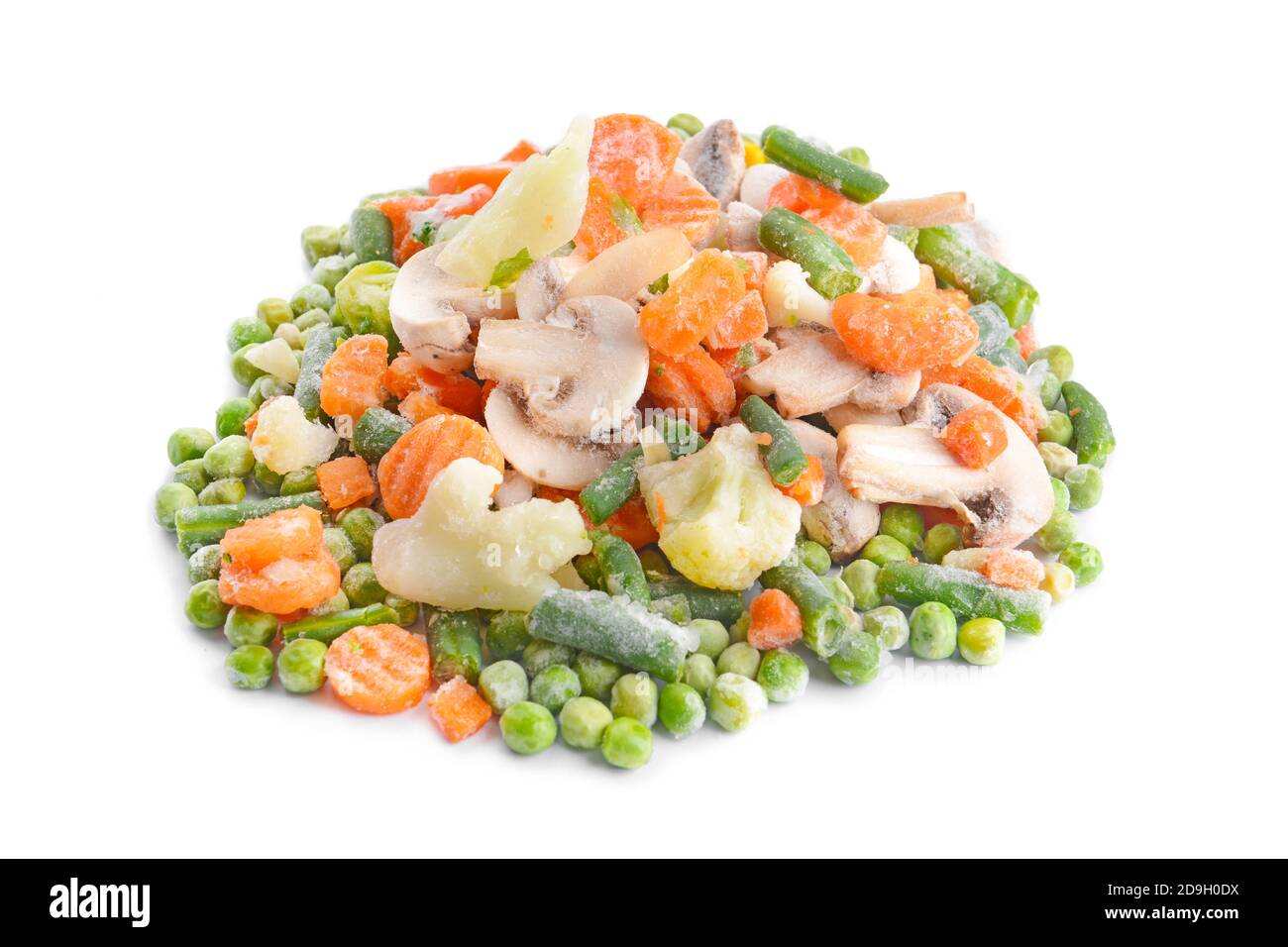 Mix of frozen vegetables on white background Stock Photo - Alamy