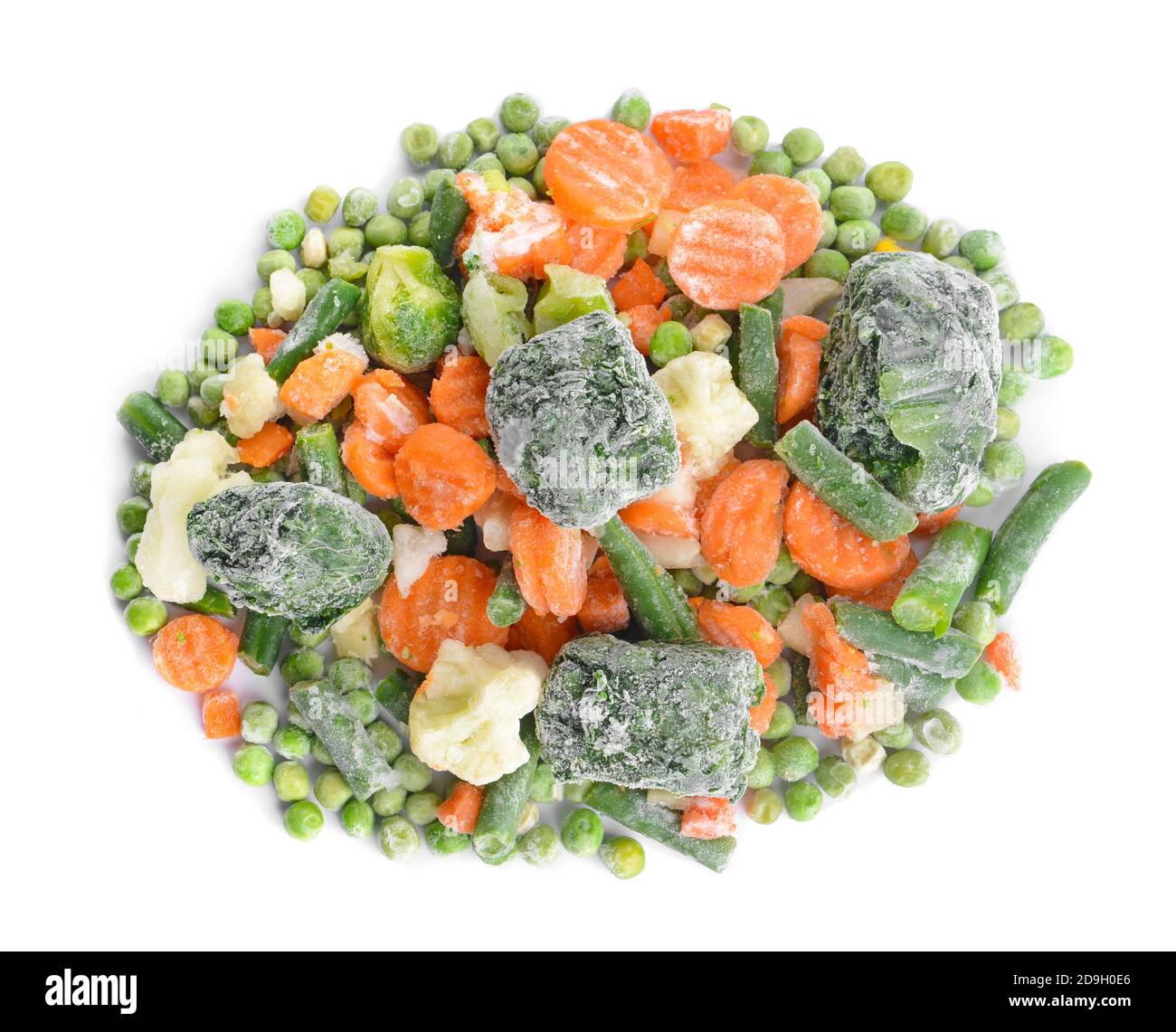 Mix of frozen vegetables on white background Stock Photo - Alamy