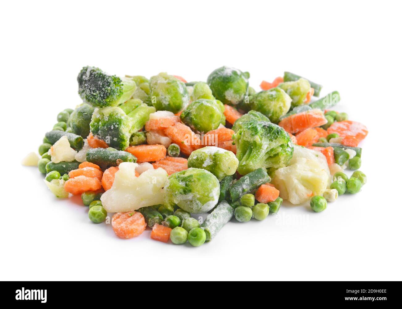 Mix of frozen vegetables on white background Stock Photo - Alamy