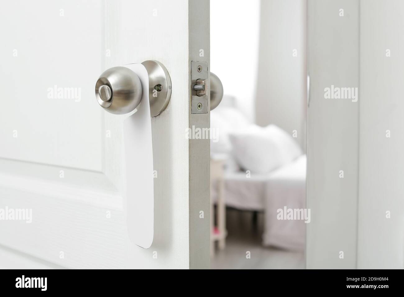Open door in modern hotel room, closeup Stock Photo - Alamy