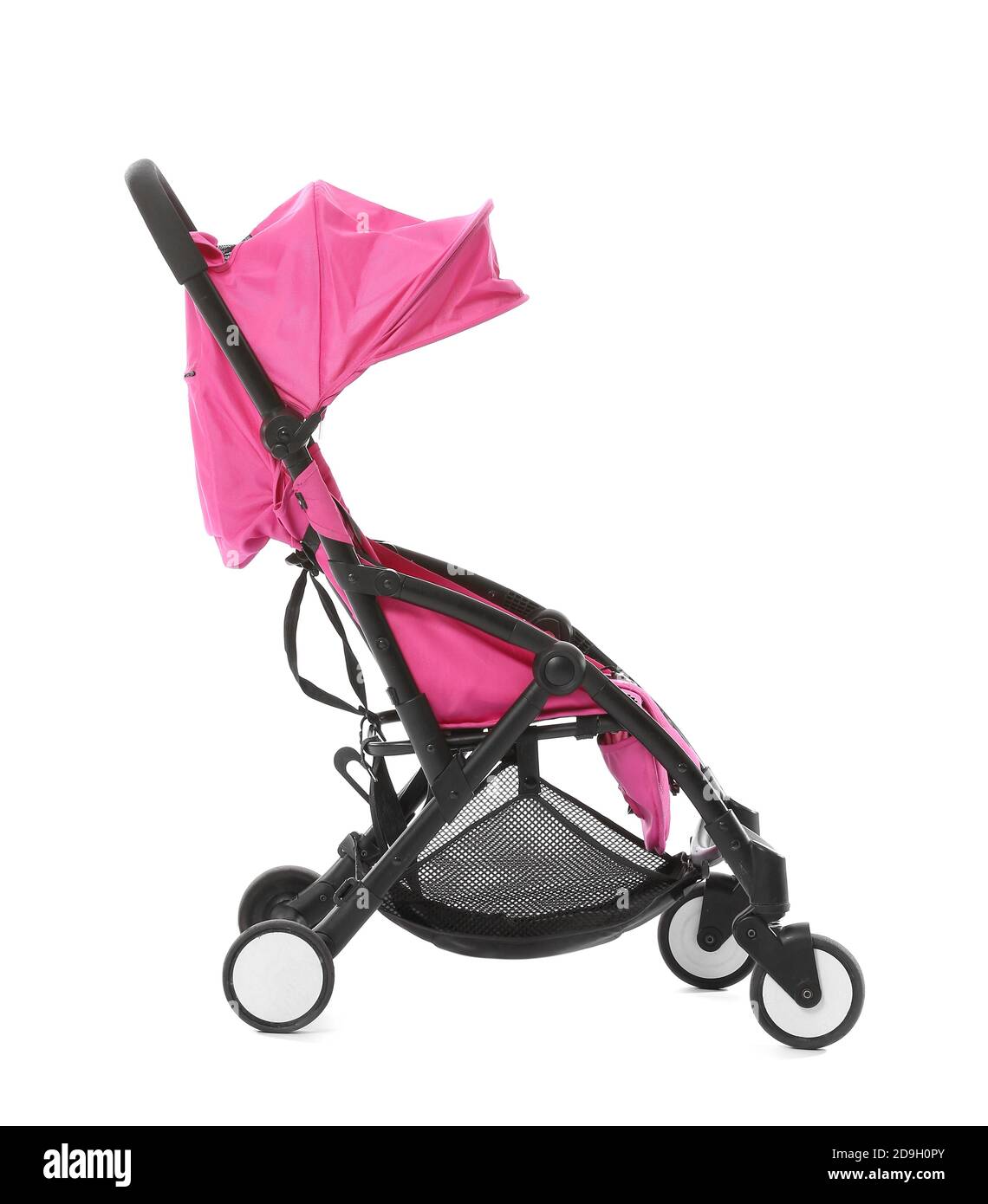 Modern baby stroller on white background Stock Photo - Alamy