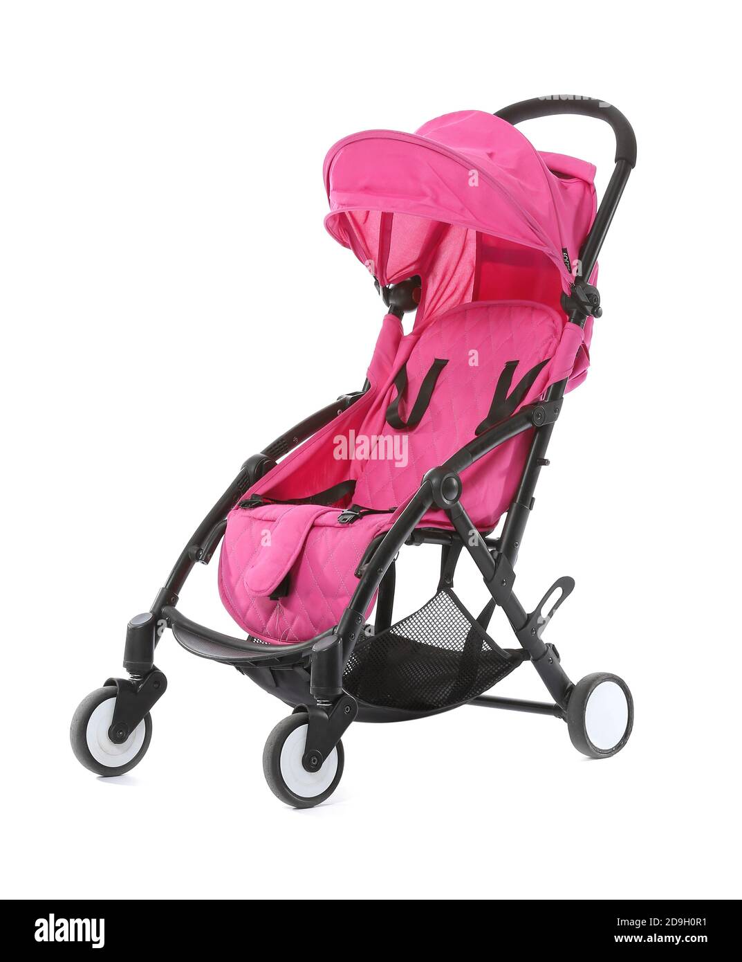 Modern baby stroller on white background Stock Photo - Alamy