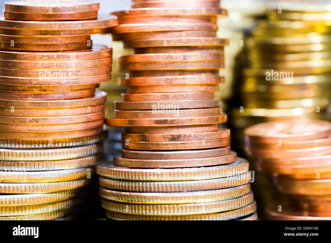 different colors and denominations of coins Stock Photo - Alamy