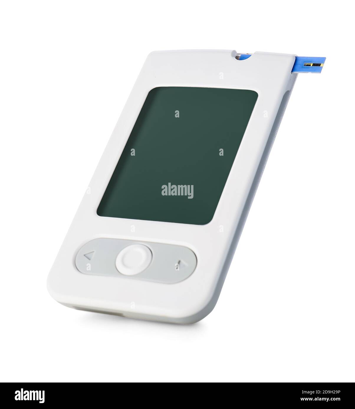Modern glucometer on white background Stock Photo - Alamy