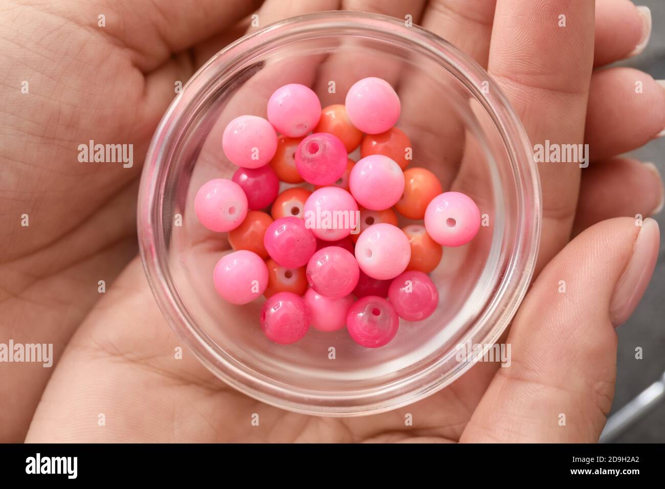 Female jewelry designer with beads, closeup Stock Photo - Alamy