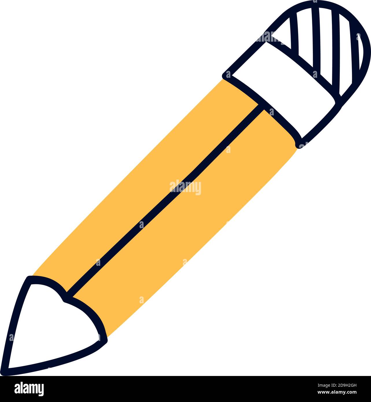 pencil icon over white background, half line half color style, vector ...