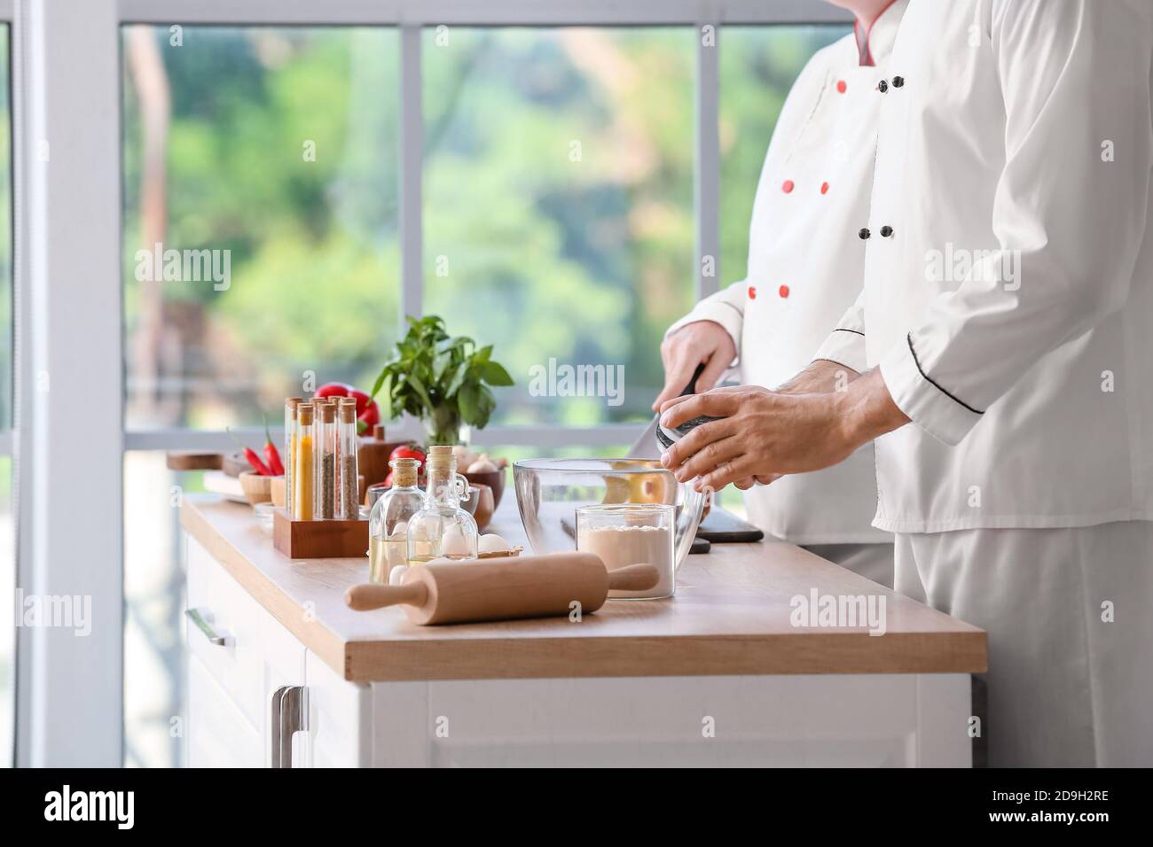 Chefs preparing dough counter hi-res stock photography and images - Alamy