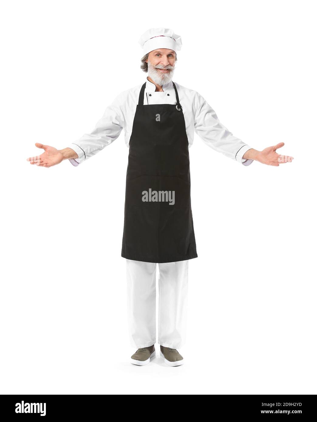 Mature male chef on white background Stock Photo - Alamy