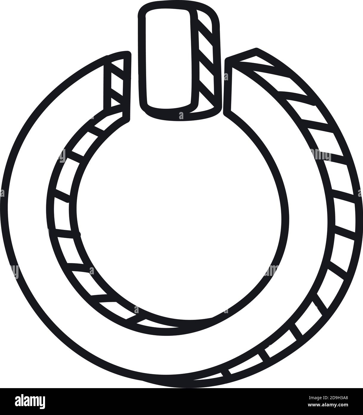 power button icon over white background, line style, vector ...