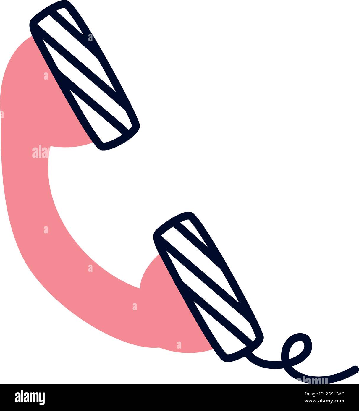 phone icon over white background, half line half color style, vector ...