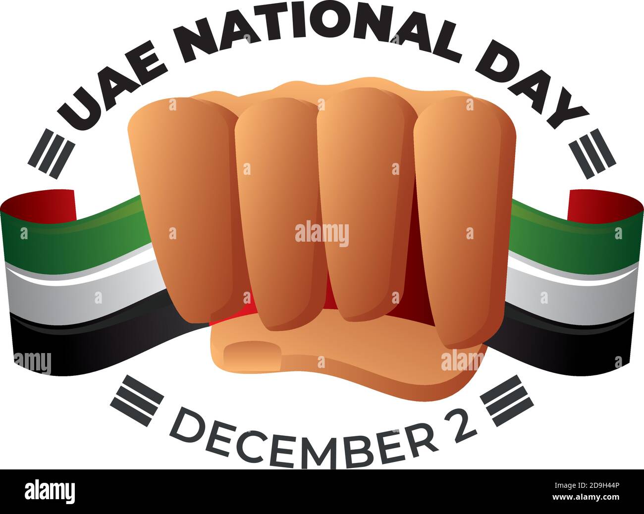 UAE National day, hand in fist with flag vector illustration Stock ...