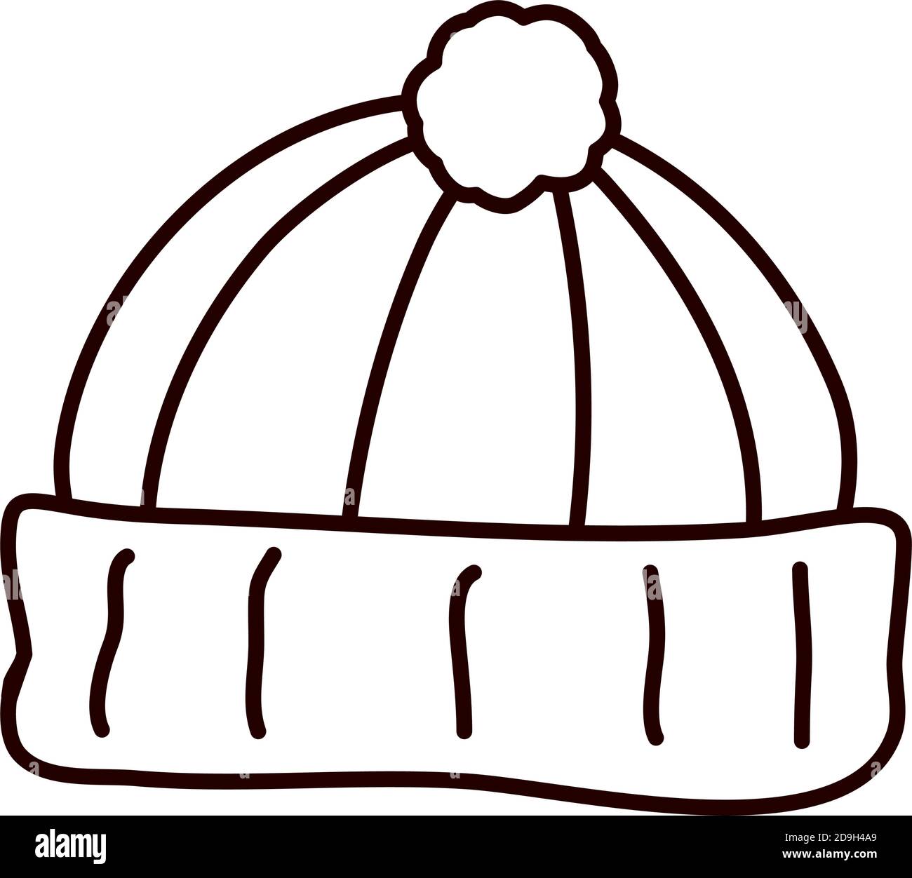 winter hat icon over white background, line style, vector illustration ...