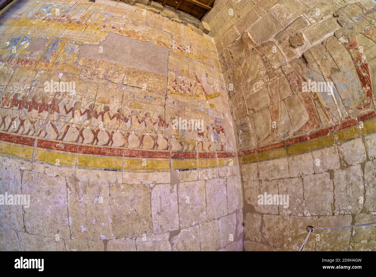 Several painted bas reliefs decorate the walls of the Chapel; the image ...