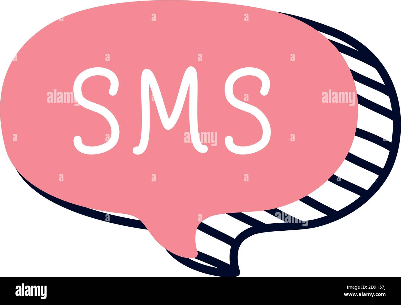 sms speech bubble icon over white background, half line half color ...